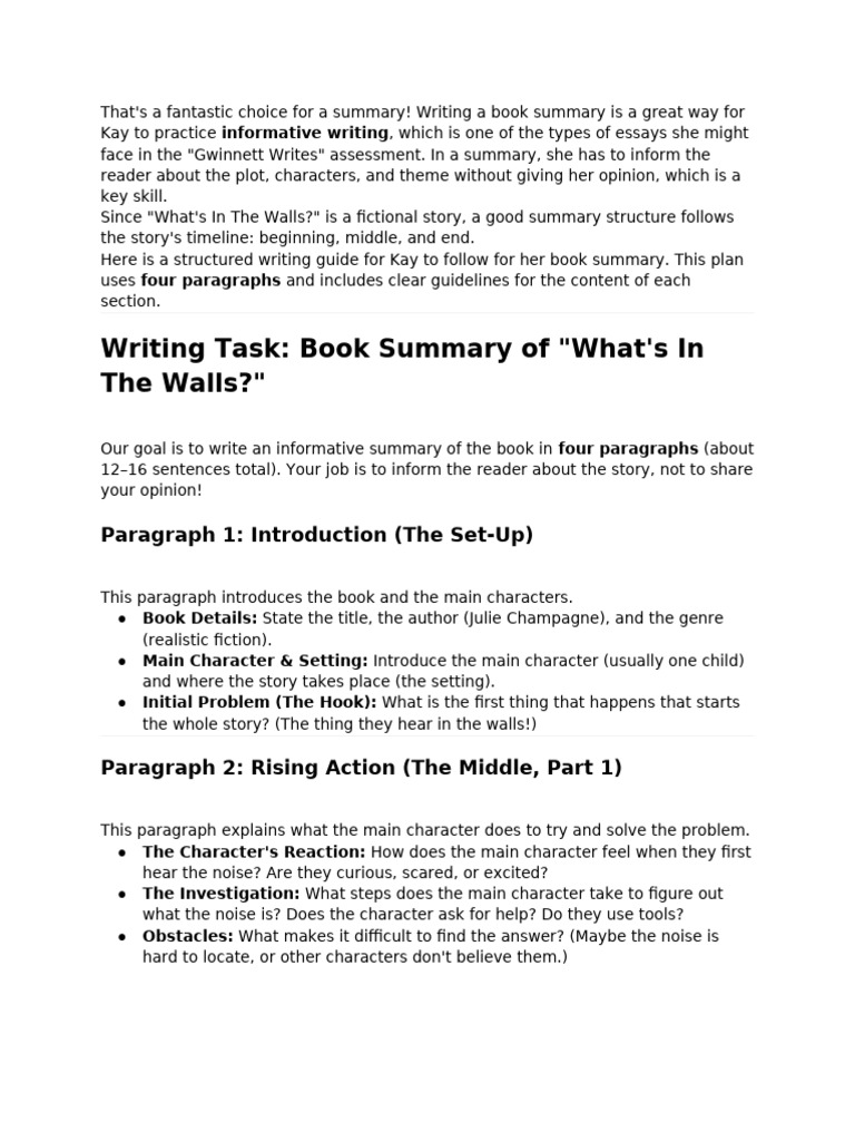 Writing Task-Book Summary | PDF