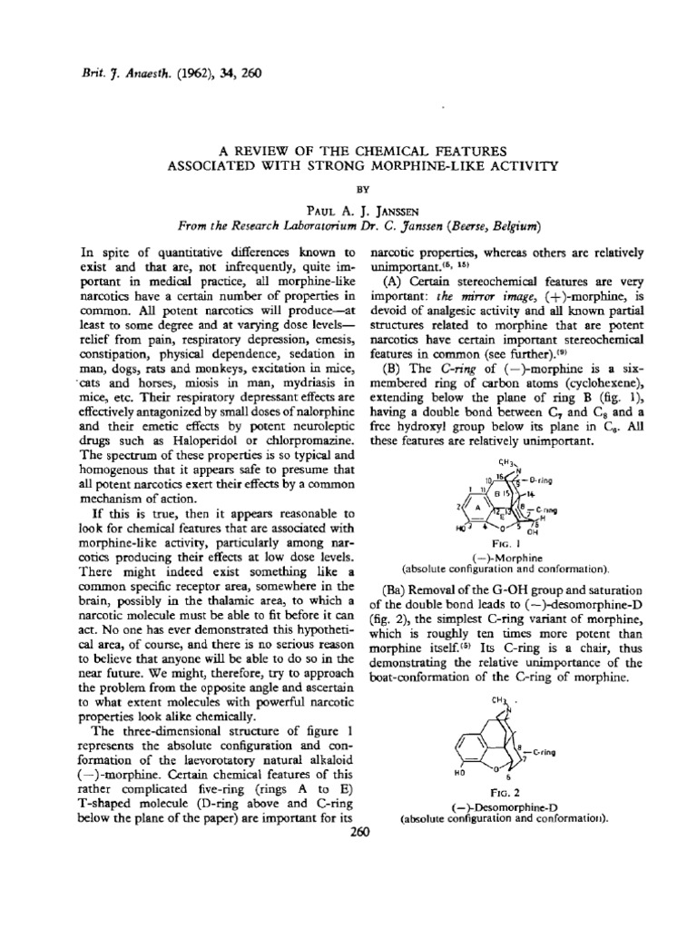 A Review of The Chemical Features Associated With Strong Morphine-Like ...