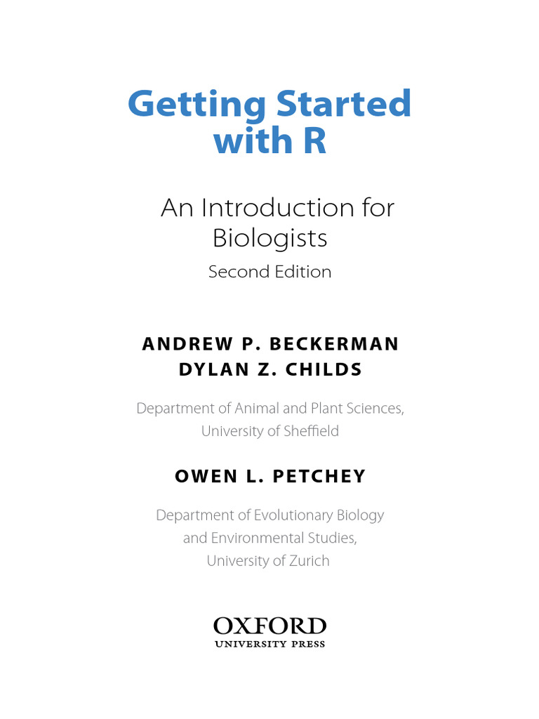 Intro to R for Biologists: A Beginner's Guide | PDF | Statistics ...