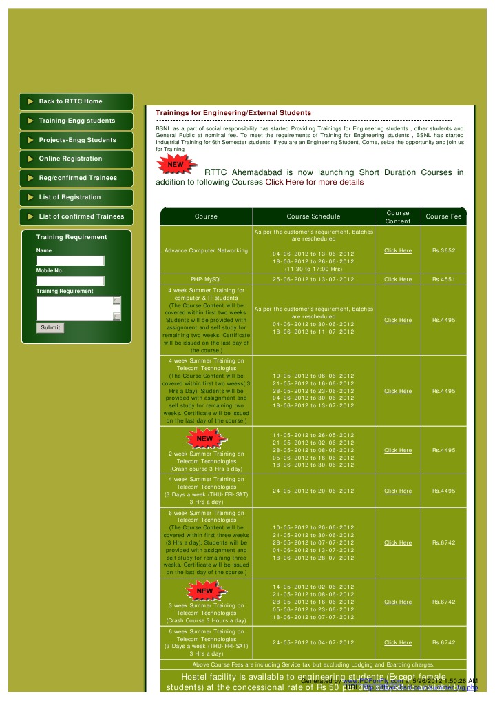 Rttcam - Bsnl.co - in Summer TRG | PDF | Business