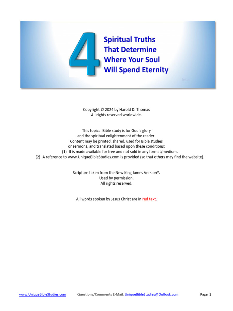 Four Spiritual Truths of the Bible | PDF | Jesus | Eternal Life ...