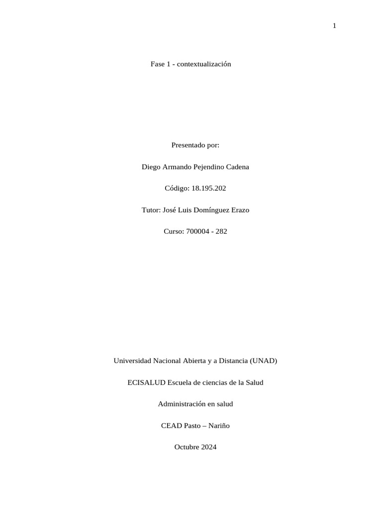 Fase 1 - Contextualización SERVICIO SOCIAL Unad Diego | PDF ...