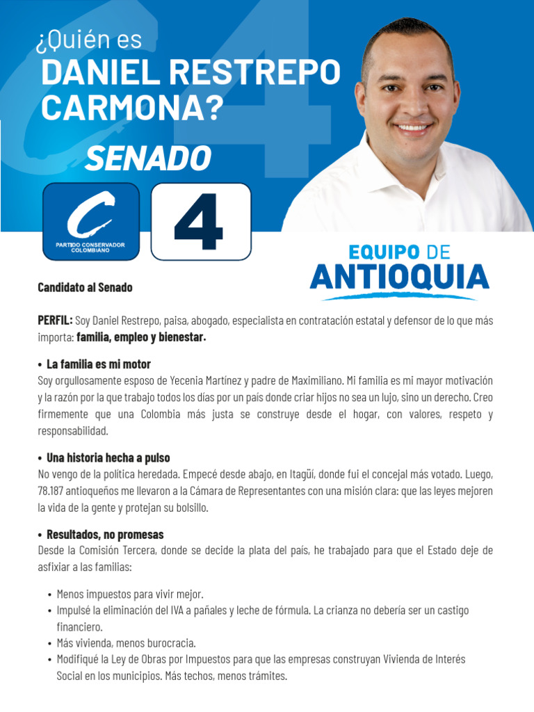 Daniel Restrepo: Candidato al Senado | PDF