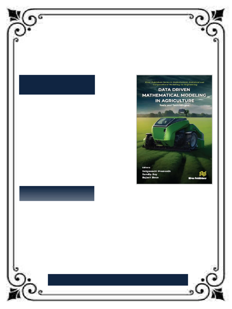 Data Driven Mathematical Modeling in Agriculture Tools and Technologies 1st Edition Sabyasachi ...