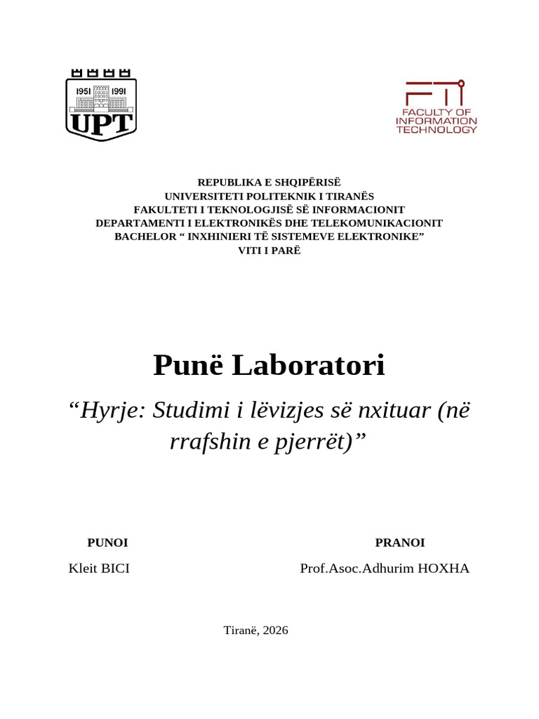 Laborator Fizike Puna Hyrese | PDF