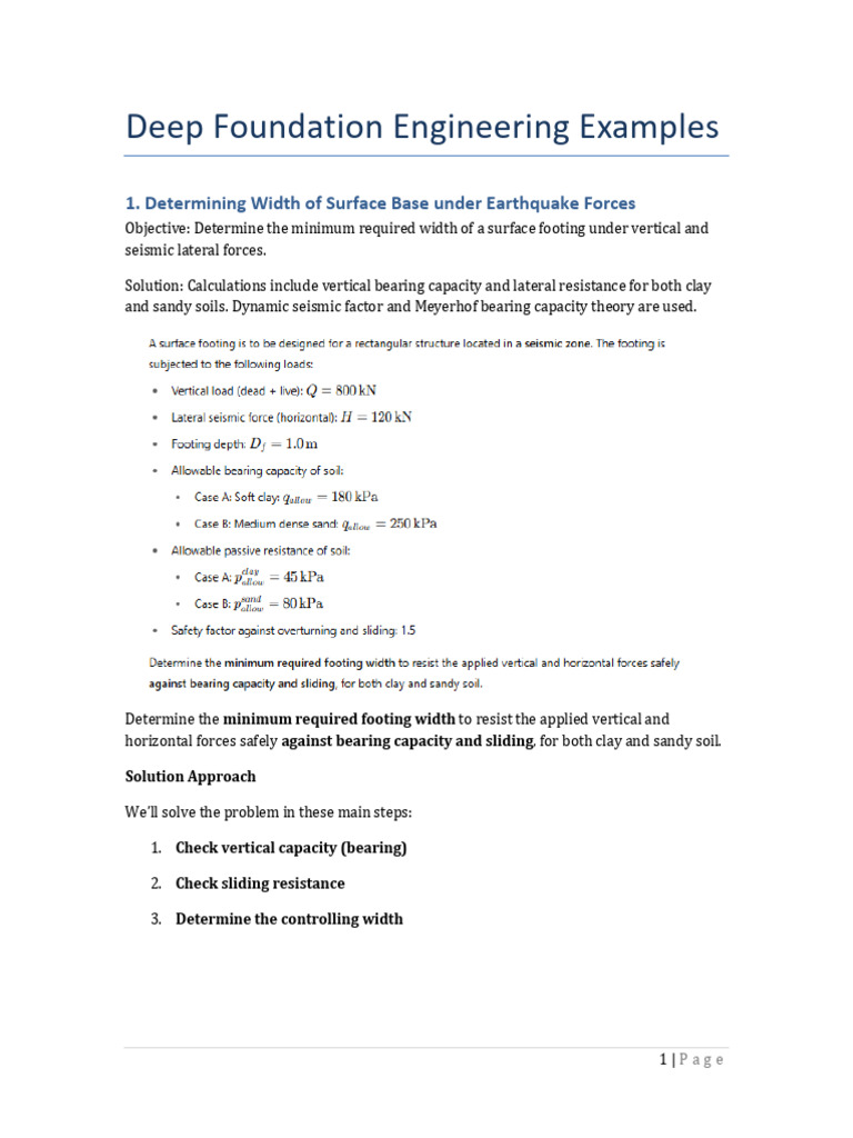 Deep Foundation Engineering Examples[1] | PDF | Force | Continuum Mechanics