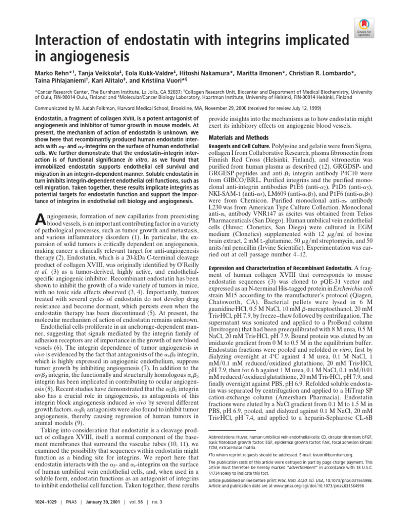 rehn-et-al-2001-interaction-of-endostatin-with-integrins-implicated-in ...
