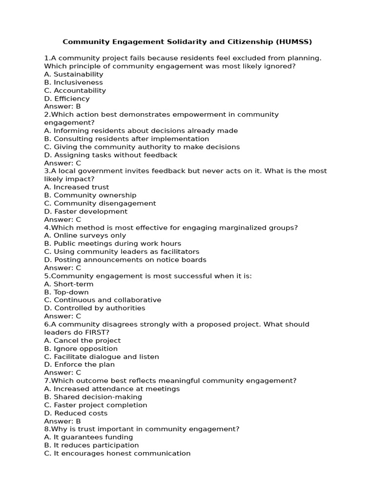 NAT Community Engagement Solidarity and Citizenship | PDF | Empowerment ...