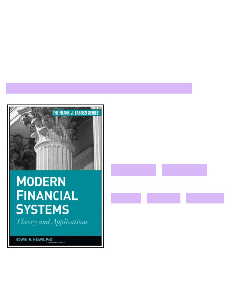 Modern Financial Systems Theory and Applications 1st Edition Edwin H ...