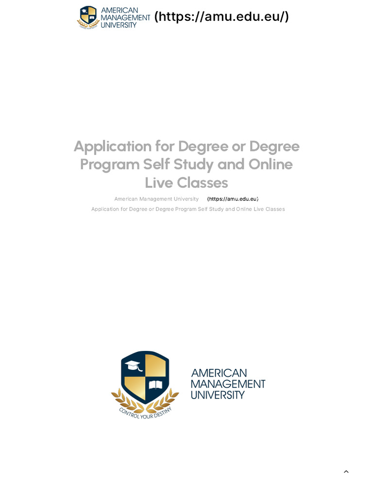 Application for Degree or Degree Program Self Study and Online Live ...