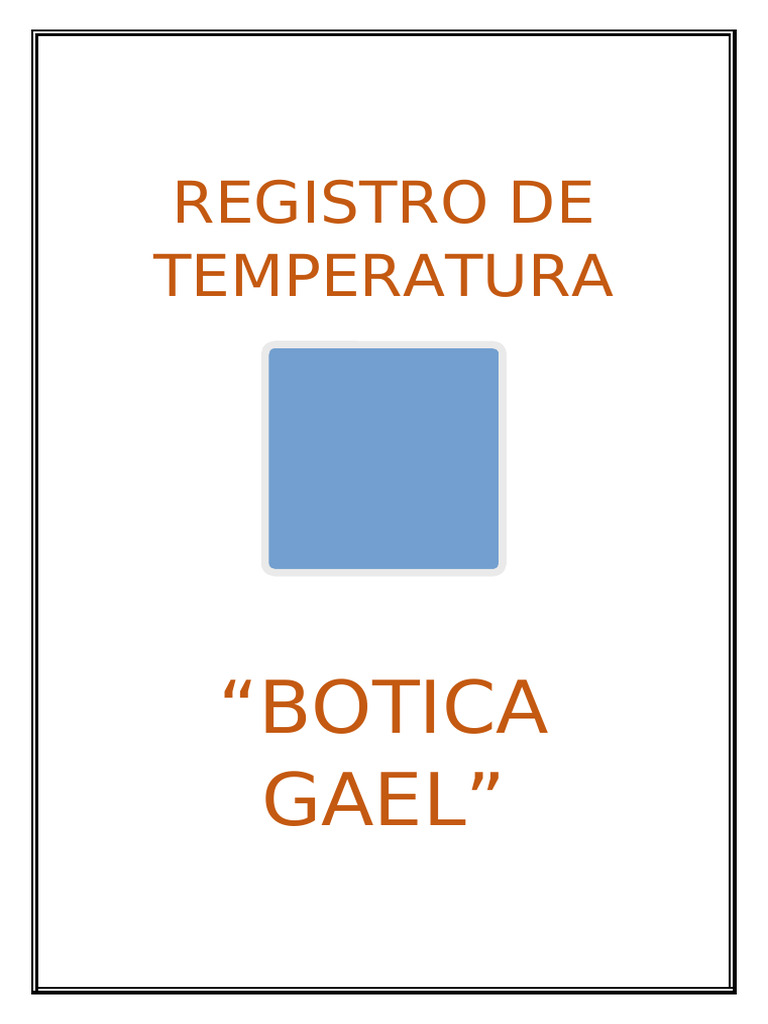 Registro de Temperatura y Limpieza Botica Gael | PDF