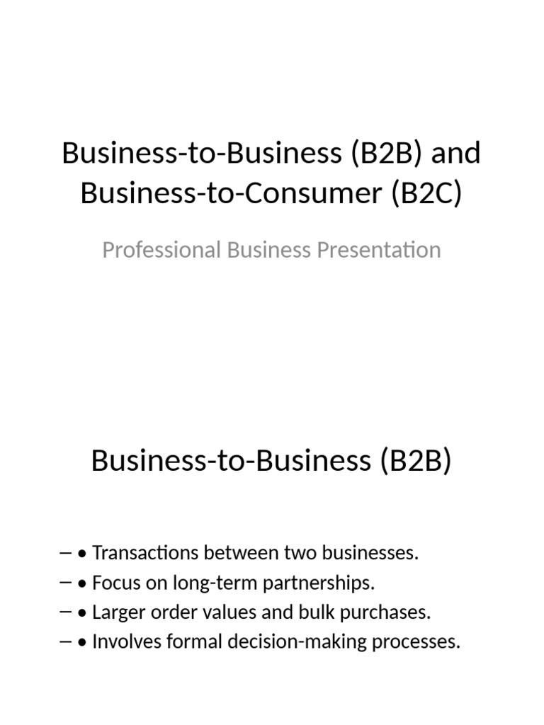 Professional B2B B2C Presentation | PDF