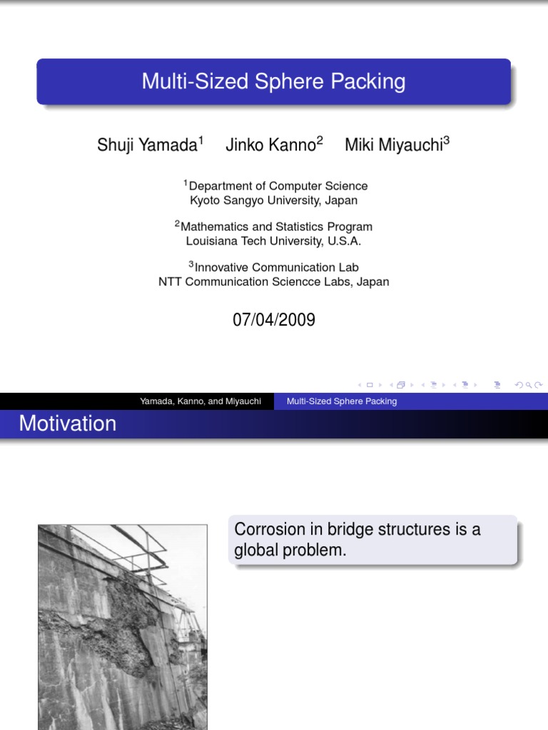 Multi-Sized Sphere Packing: Shuji Yamada Jinko Kanno Miki Miyauchi ...