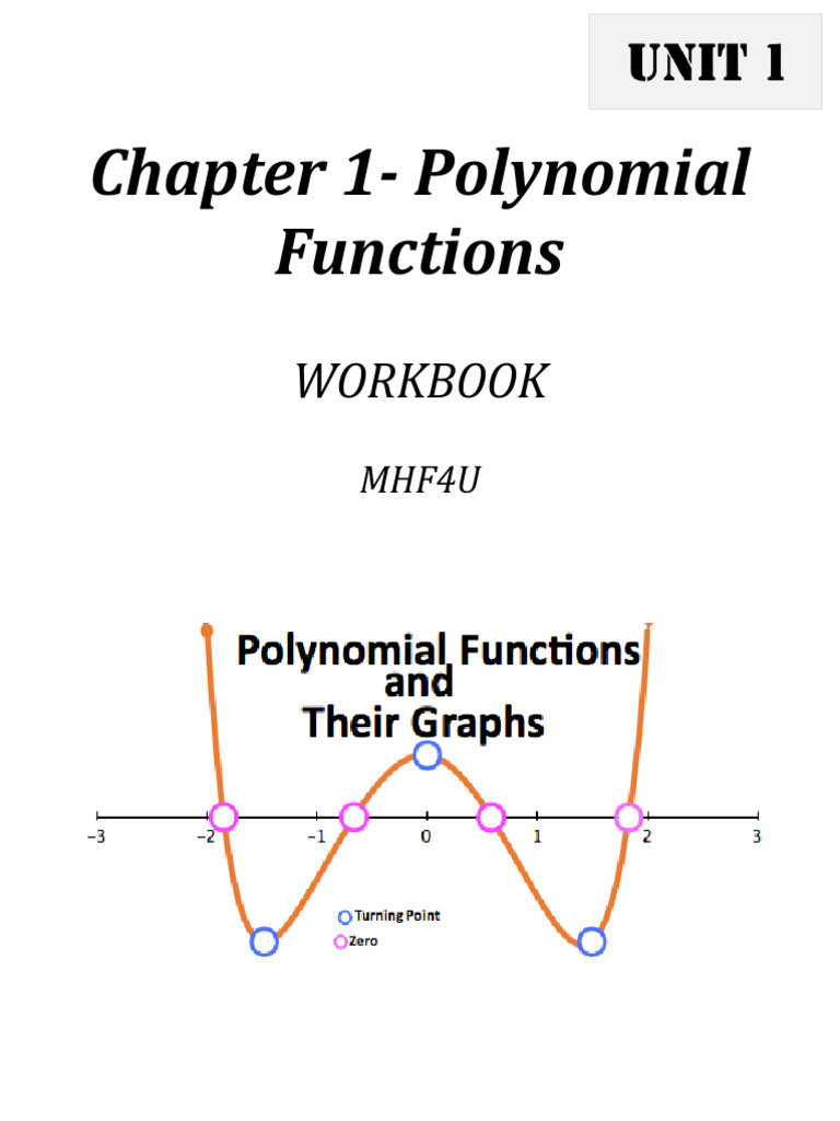 Chapter 1 Workbook STUDENT | PDF | Zero Of A Function | Polynomial