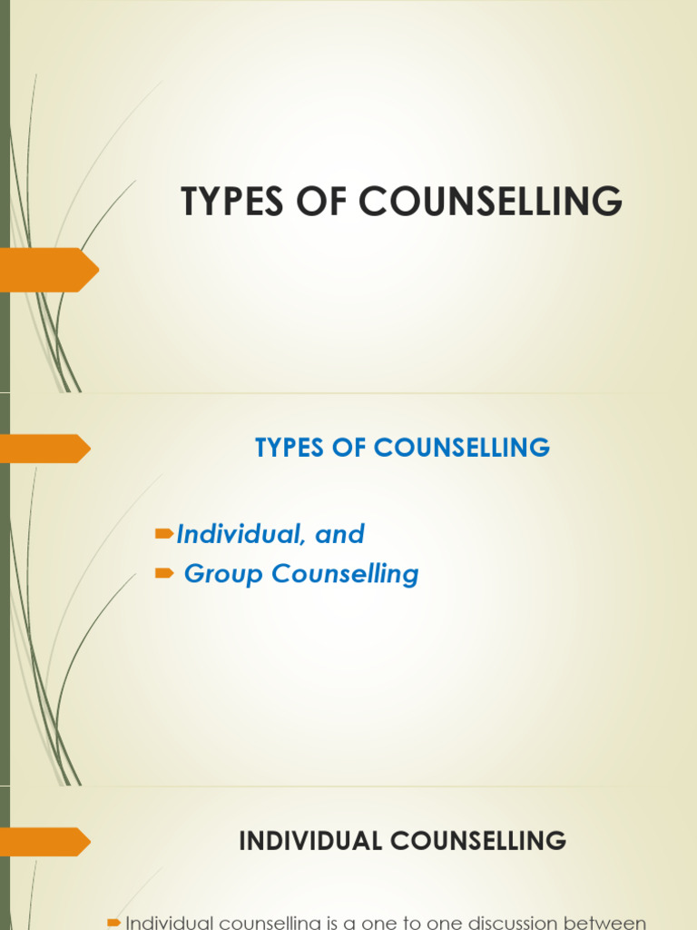 Types of Individual and Group Counselling | PDF | Psychotherapy ...