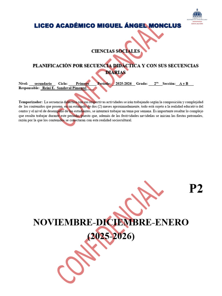 p2. Nov.-dic. y Enero. Segundo 2025. | PDF
