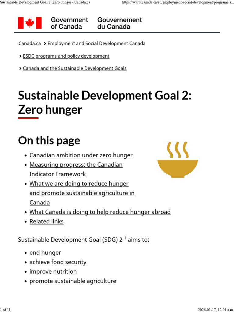 Sustainable Development Goal 2_ Zero hunger - Canada.ca | PDF ...