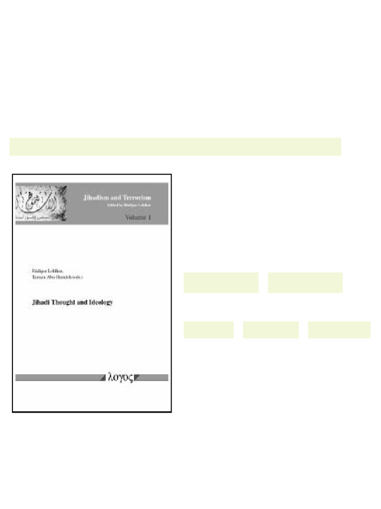 (Ebook) Jihadi Thought and Ideology by Rüdiger Lohlker; Tamara Abu ...