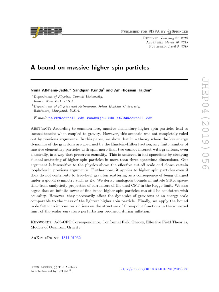 Jeddi 2019 | PDF | Quantum Field Theory | Elementary Particle