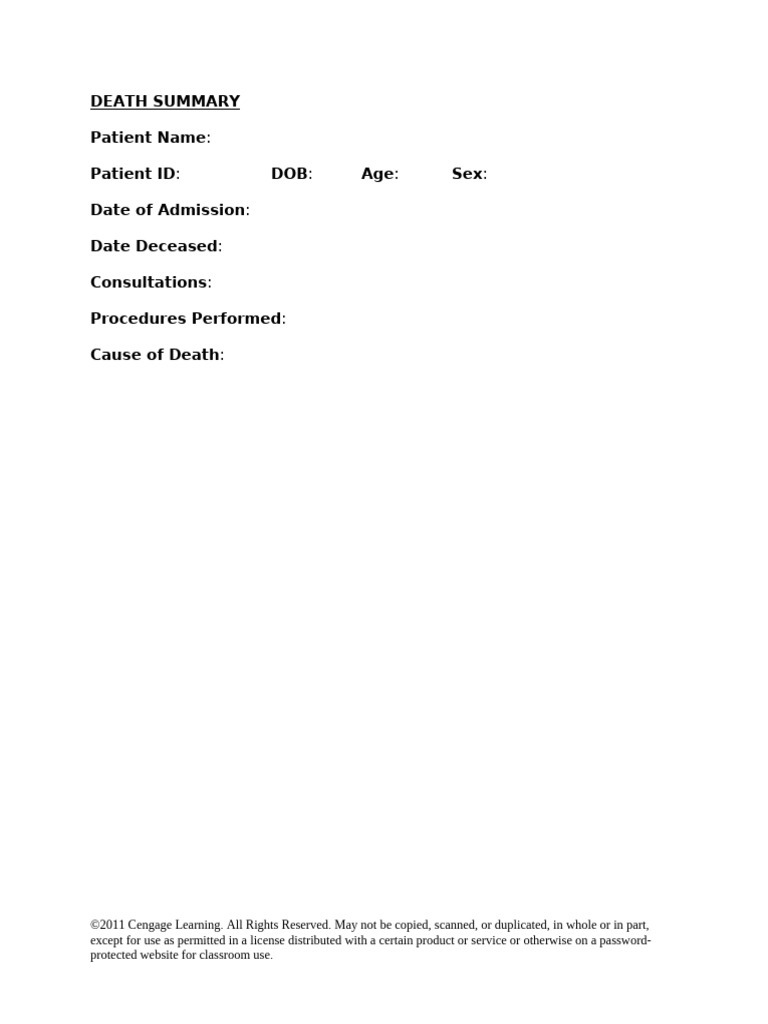 Death Summary-1 2 | PDF