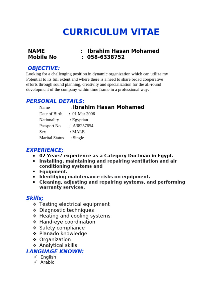 CV Sample | PDF