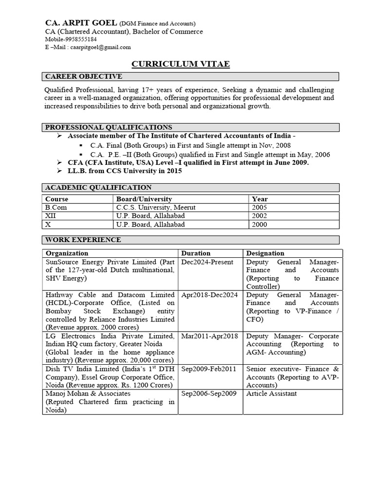 CA Arpit Goel: Finance & Accounts Expert | PDF | Accounting | Balance Sheet