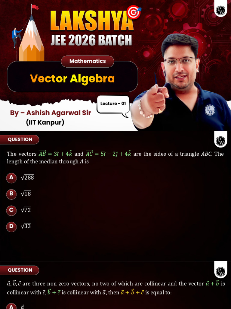 Vector Algebra Question | PDF | Geometry | Elementary Geometry