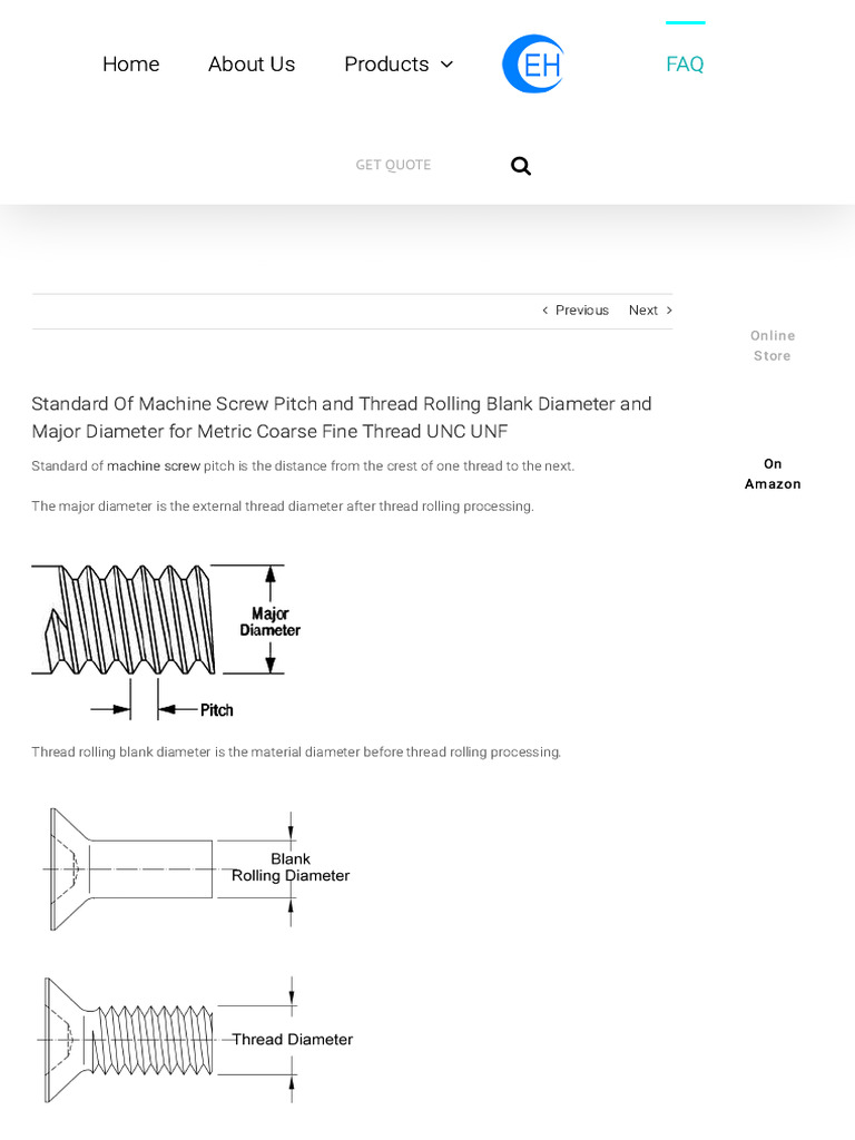 Roll Thread Blank Diameter Chart | PDF | Mechanical Engineering | Machining