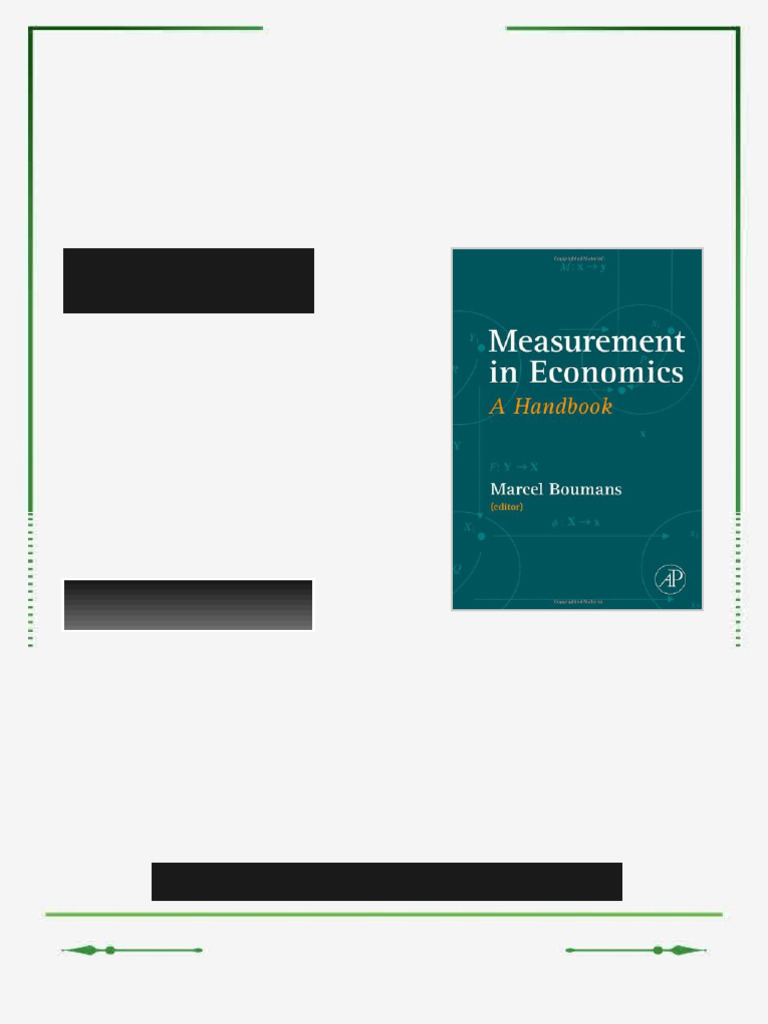 Measurement in Economics A Handbook 1st Edition Marcel Boumans ebook ...