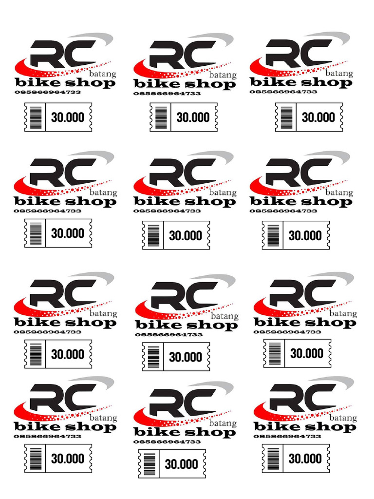 Label Harga Rc Bike Shop | PDF