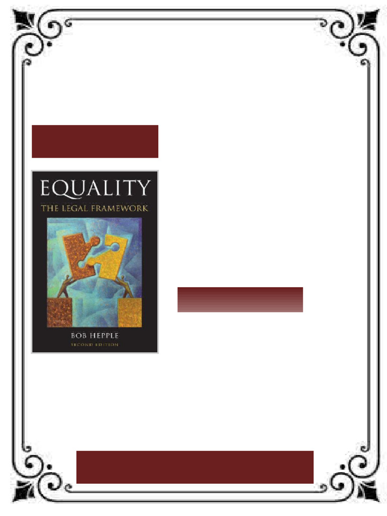 Equality The Legal Framework 2nd Edition Bob Hepple ebook detailed section release | PDF ...