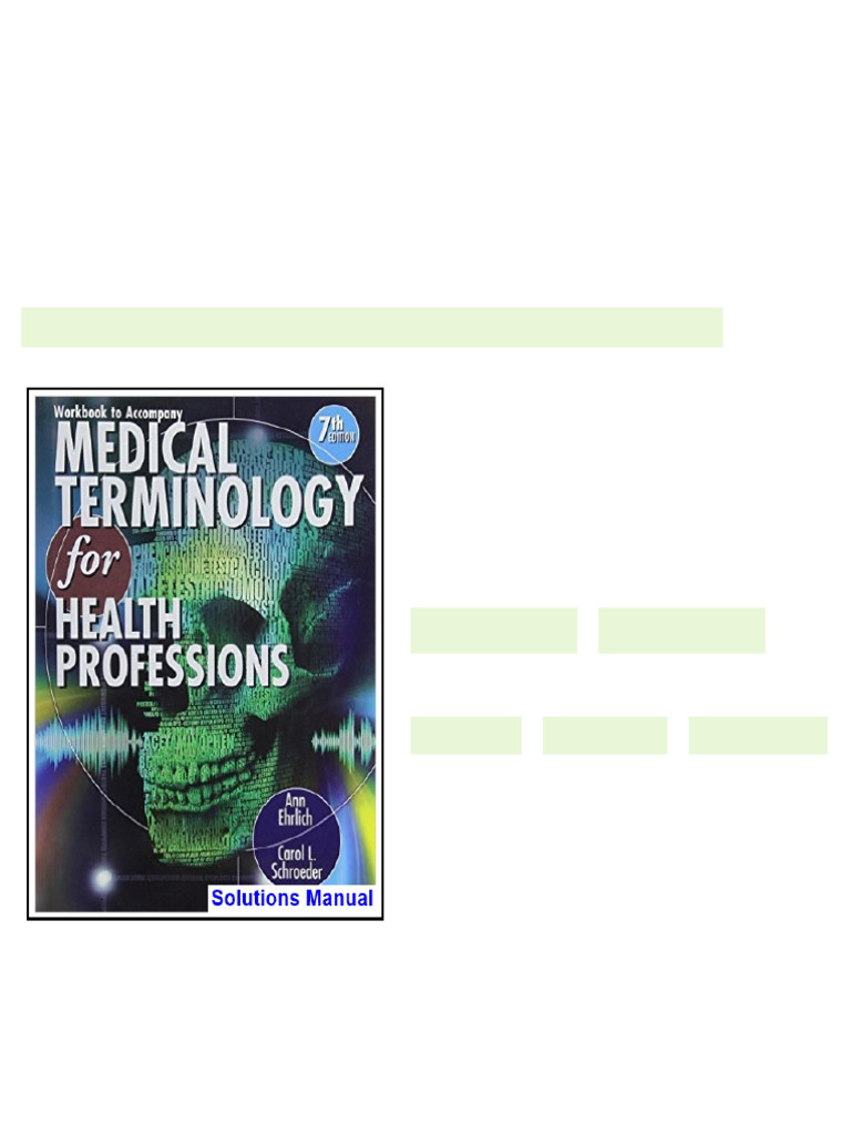 Medical Terminology for Health Professions 7th Edition Ehrlich ...