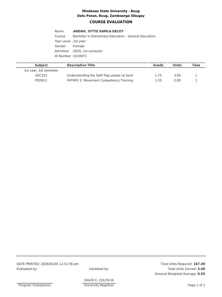 Evaluation Sheet | PDF