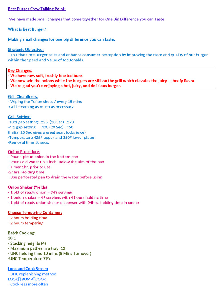 Best Burger Key Points | PDF