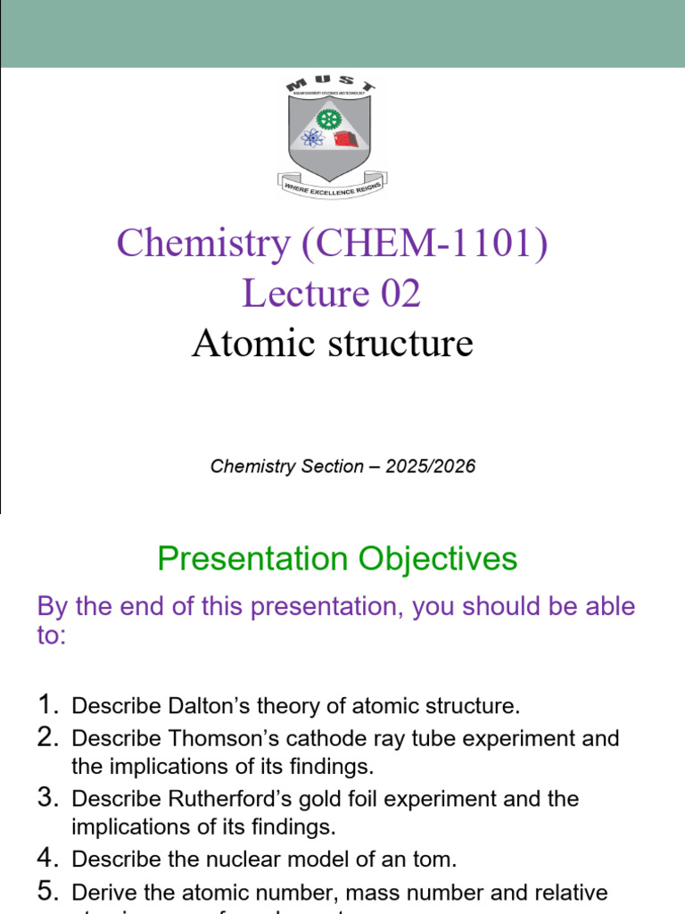 02_CHEM 1101_Atomic Structure | PDF | Ion | Atoms