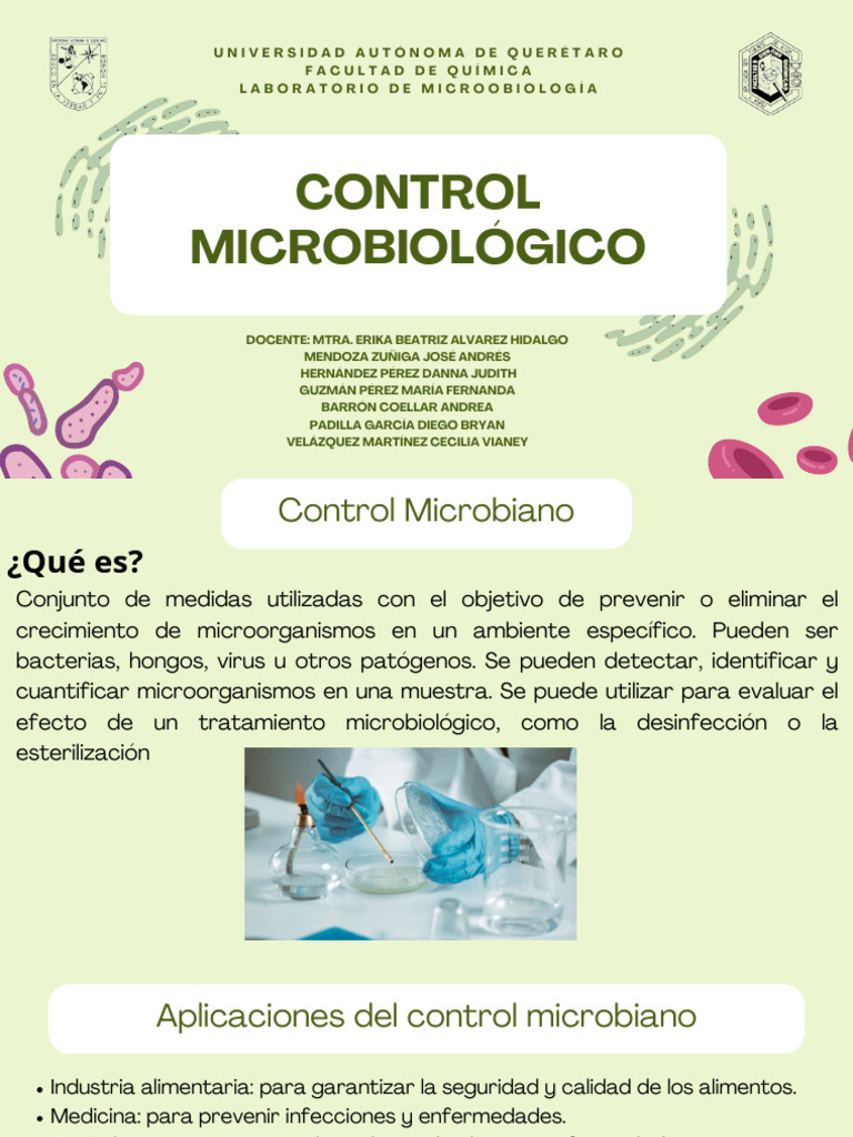 Control Microbiano: Métodos y Aplicaciones | PDF | Esterilización ...