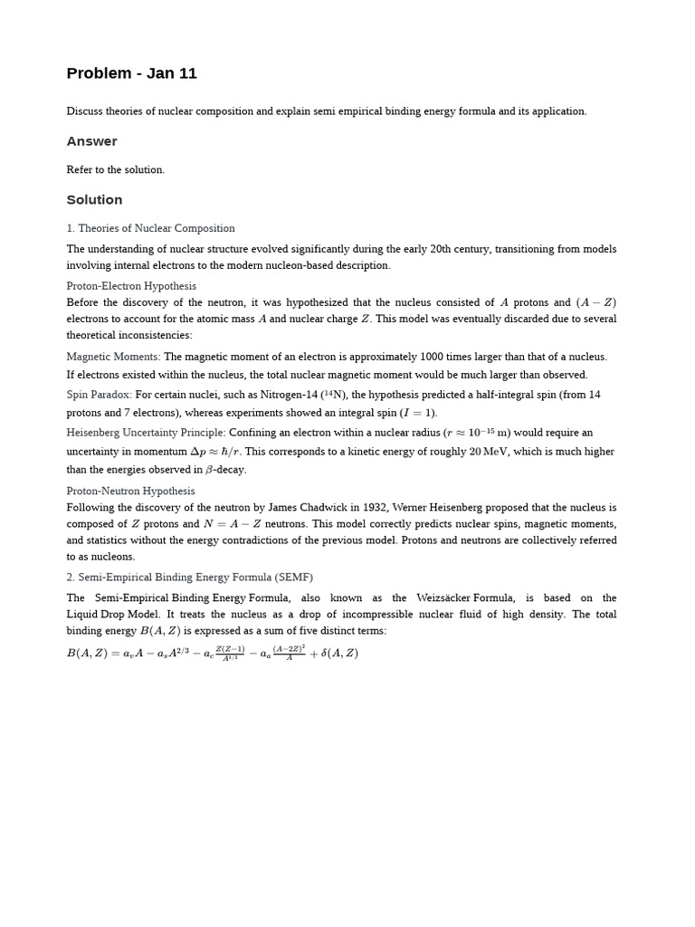 Gamma Emission SEMF | PDF | Atomic Nucleus | Neutron