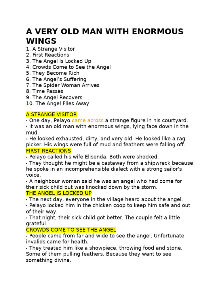 A Very Old Man With Enormous Wings | PDF