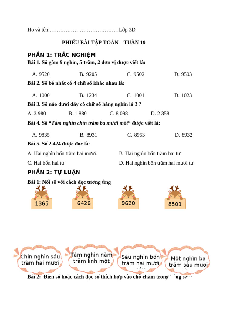 BT GIAO THÊM TUẦN 19,20 | PDF