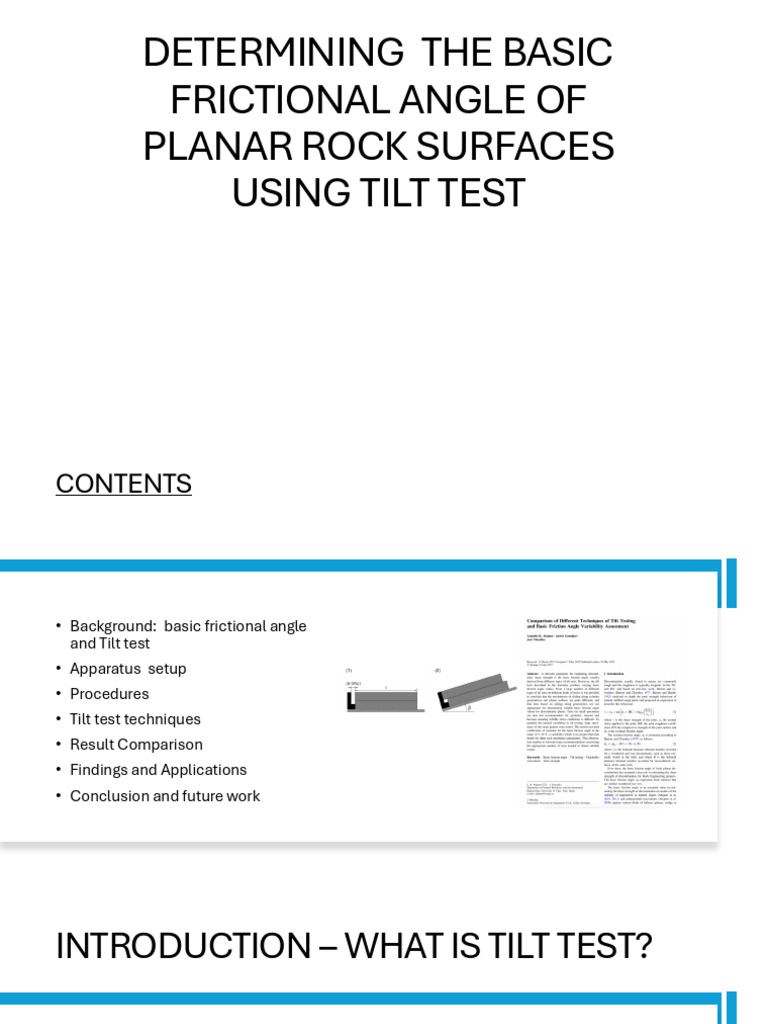 Tilt Test Presentation | PDF | Friction | Angle