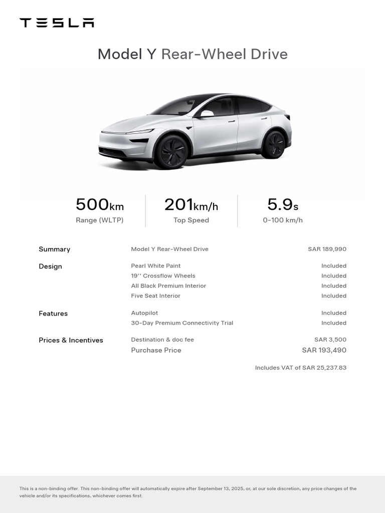 Save Design Model Y Rear Wheel Drive 20250913 | PDF | Annual Percentage ...