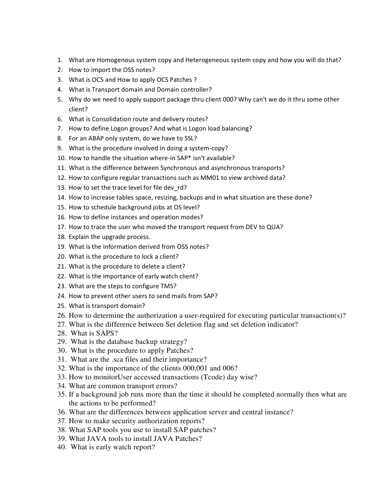 SAP BSIS Interview Questions | PDF | Software | Information Technology ...