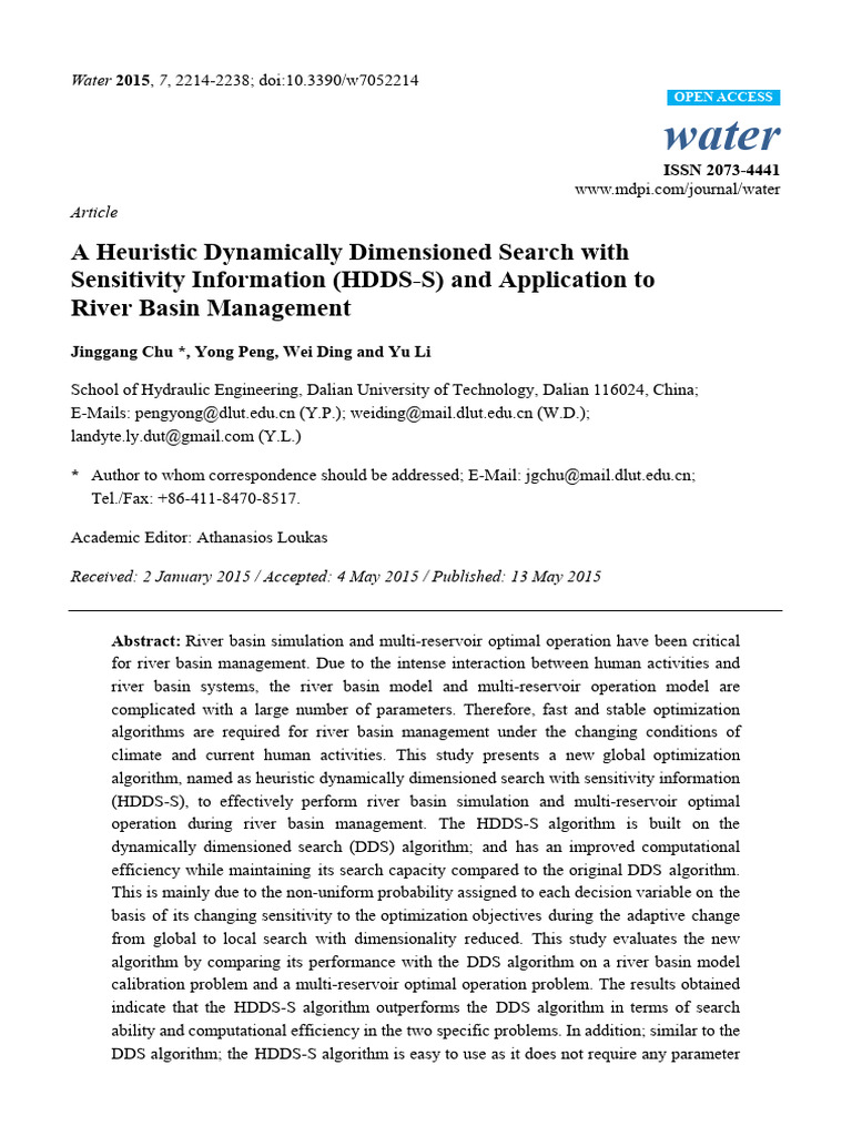 A Heuristic Dynamically Dimensioned Search With Se | PDF | Mathematical ...