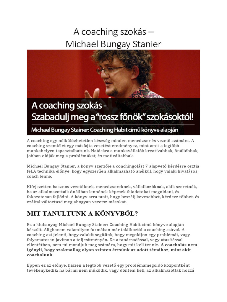 PDF a Coaching Szokas | PDF