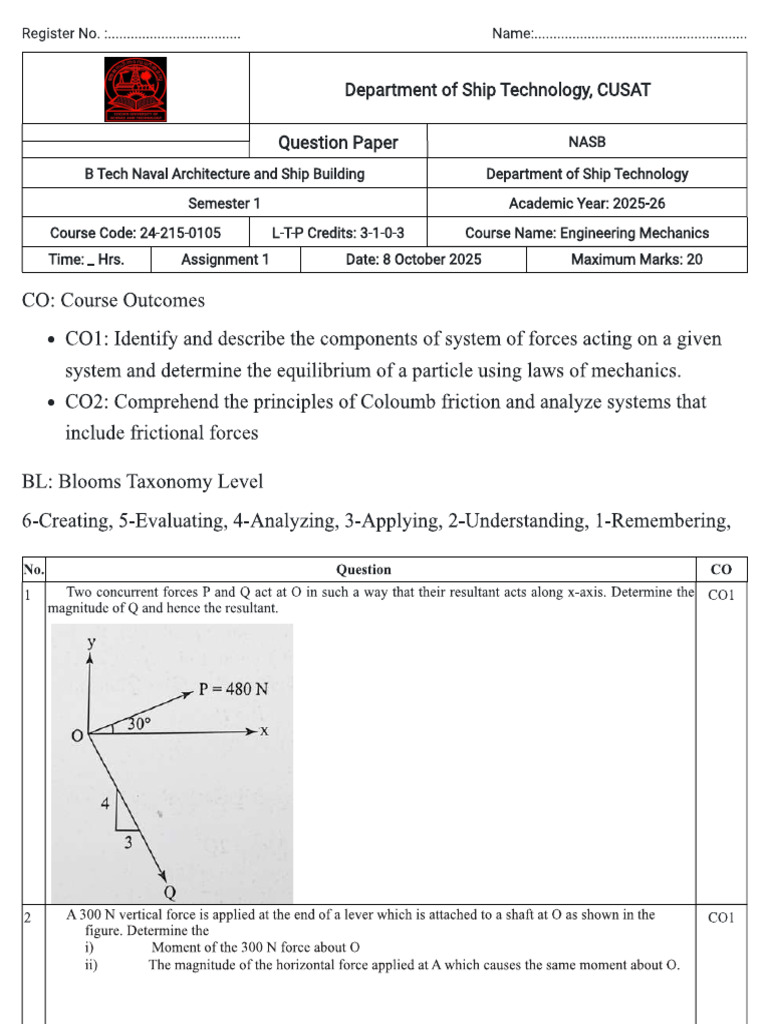 EM_Assignment 1_8 October 2025 | PDF