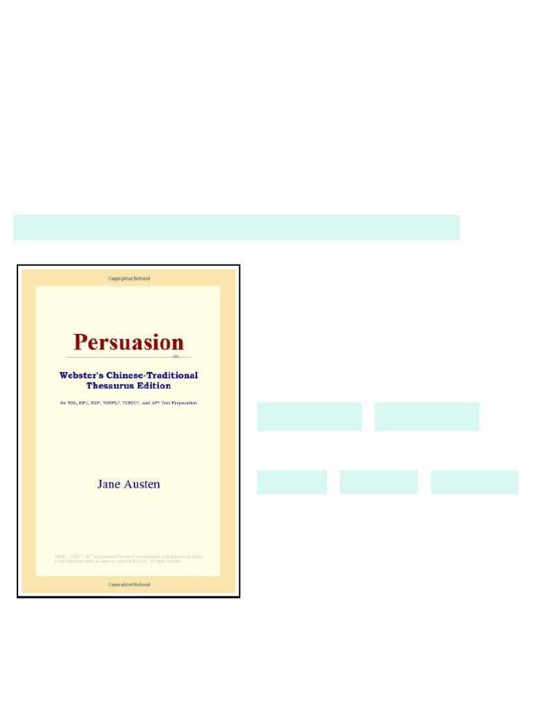 (Ebook) Persuasion (Webster's Chinese-Traditional Thesaurus Edition) by ...