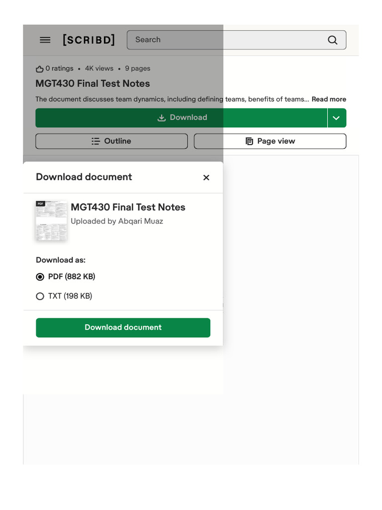 MGT430 Team Dynamics Study Notes | PDF