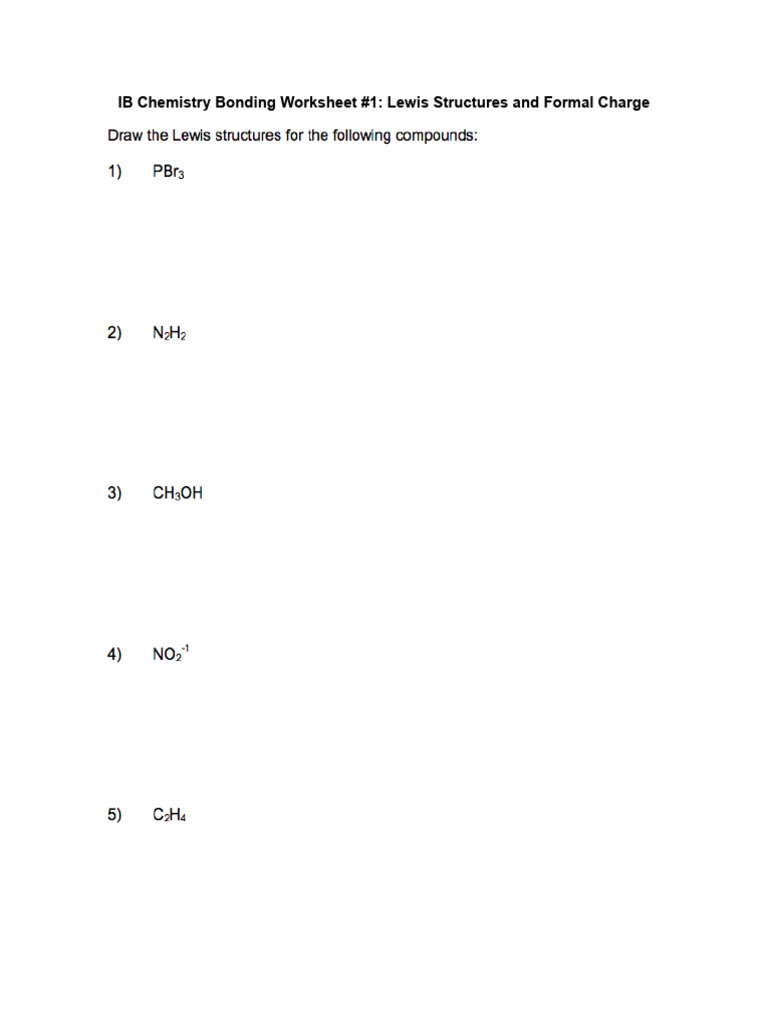 1 Worksheet #1_ ANS Lewis Structures and Formal Charge | PDF
