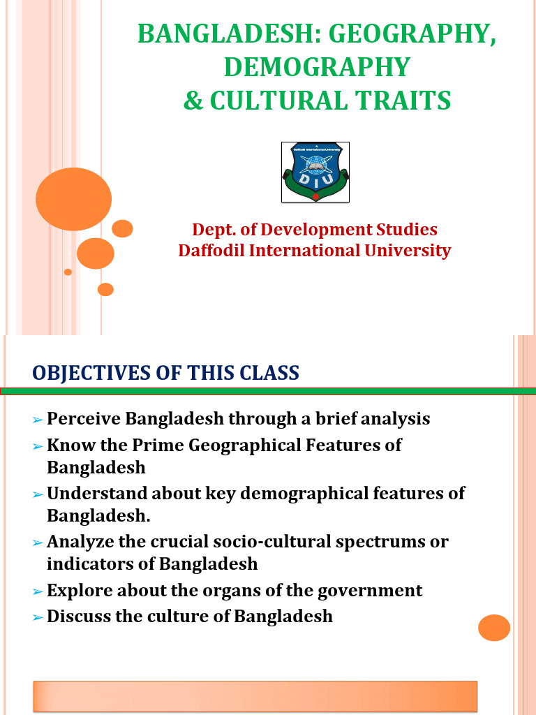 Lecture 2 3 Bangladesh Geography Cultural Traits Alvy 1 1 2 | PDF ...