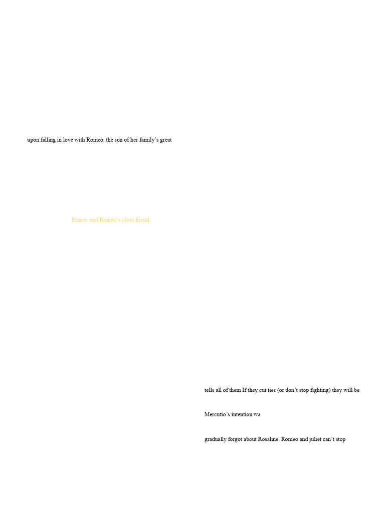 Romeo and Juliet Character Analysis | PDF | Characters In Romeo And ...